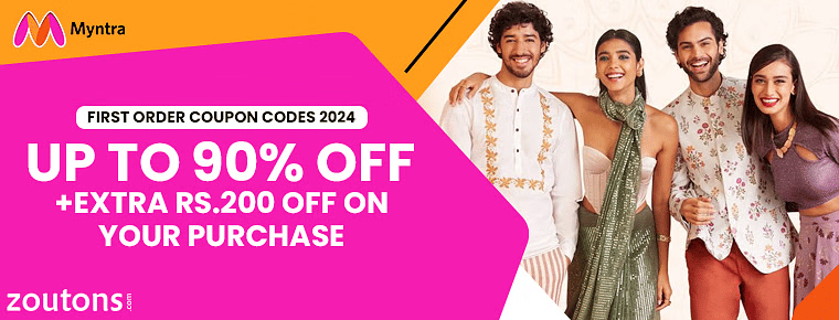 Myntra First Order Coupon Codes | Save Up To 90% And Extra Rs.200 Off ...