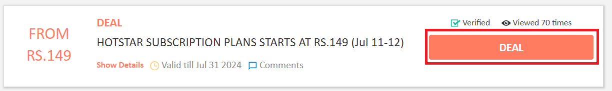 Hotstar Coupons & Offers: Plans start @ Rs.149 December 2025 December 2025