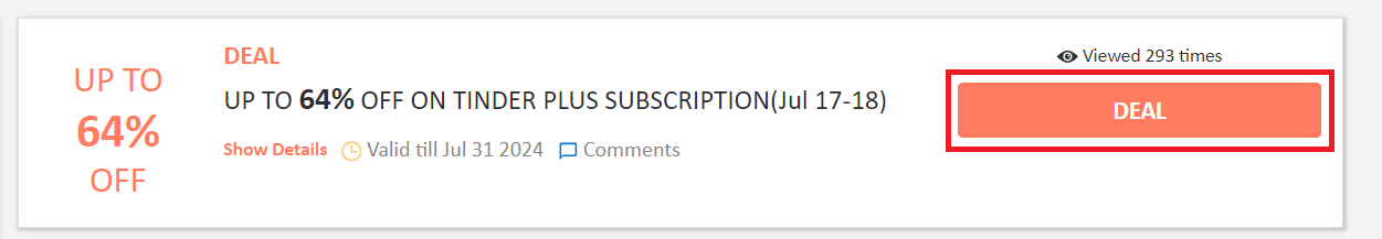 Tinder Coupons & Promo Codes: Up to 64% Off November 2025