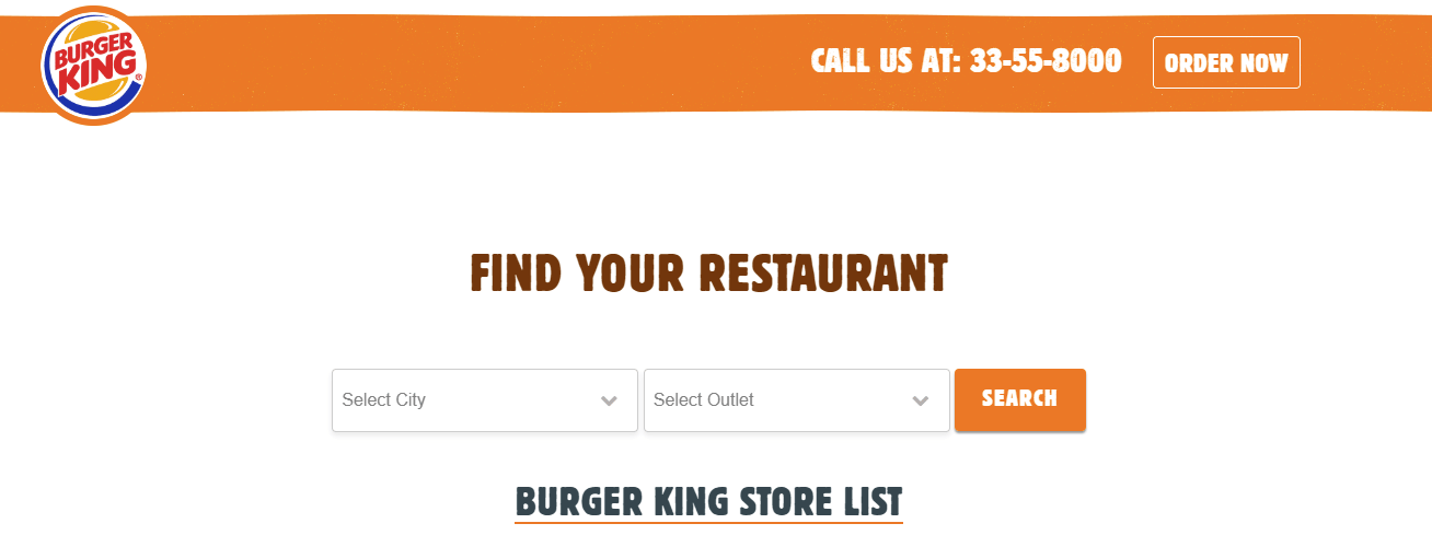 Burger King Store Number Locator