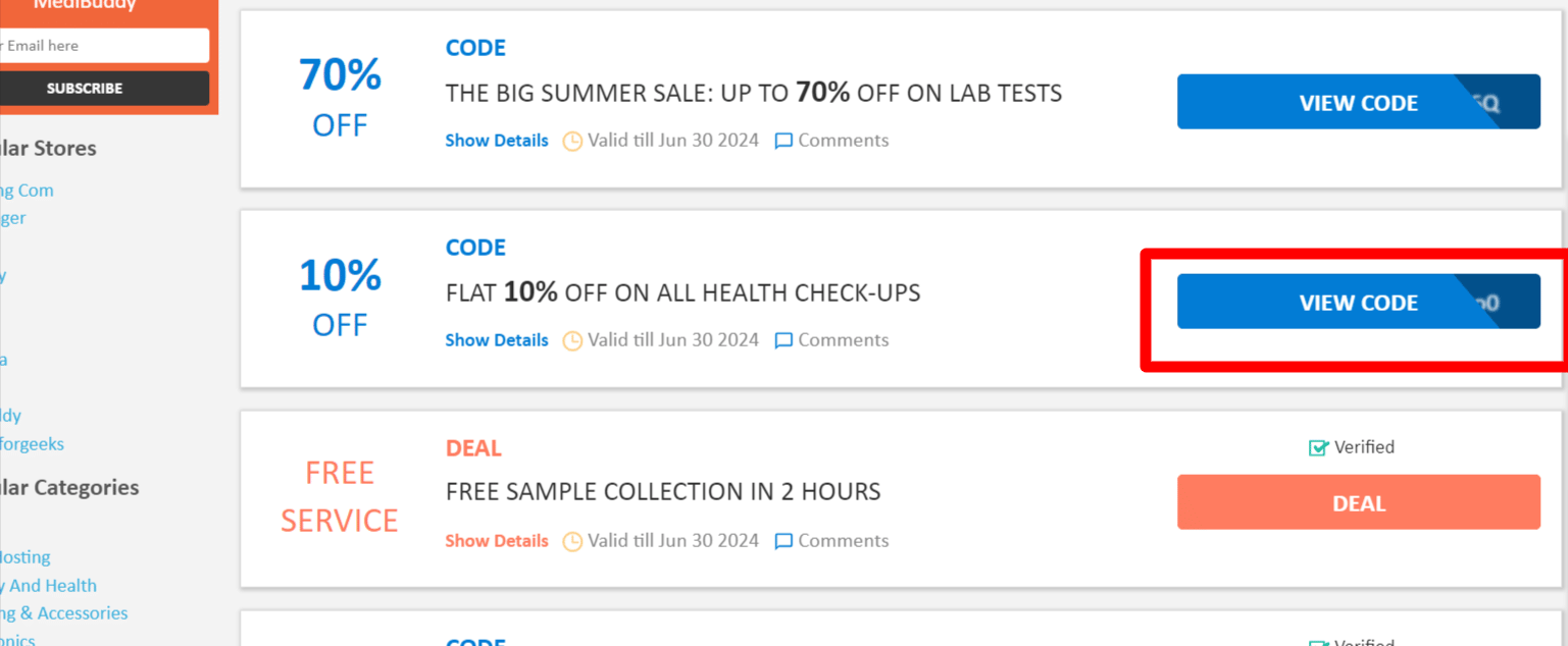 MediBuddy Coupon Codes & Offers: Flat 70% OffOctober 2025