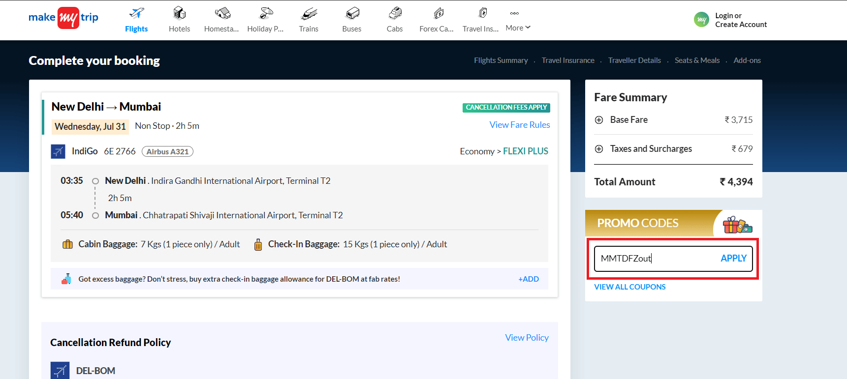 MakeMyTrip Flight Coupon Codes: Rs.3000 off December 2025