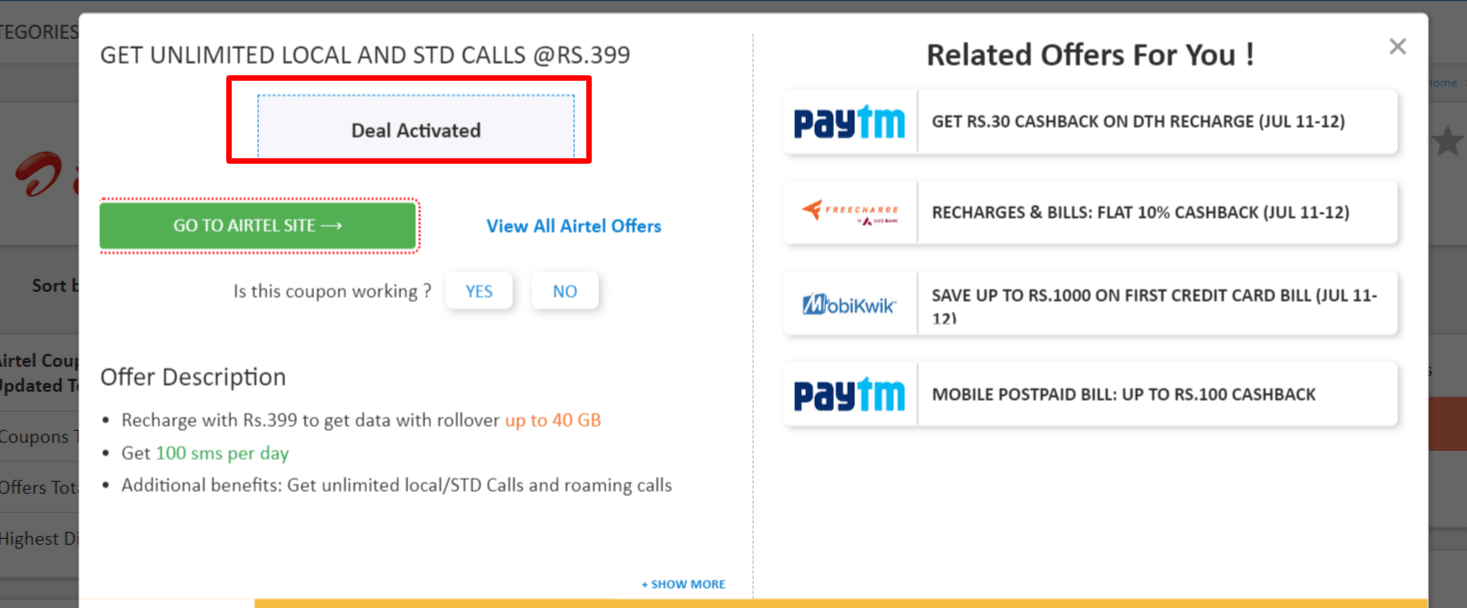 Airtel Coupon Codes: Get 50% Cashback December 2025