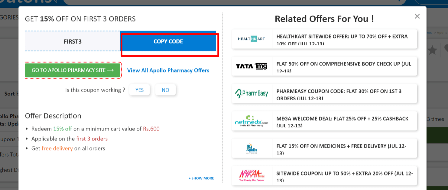 Apollo Pharmacy Coupon Code & Offers: 50% Off December 2025
