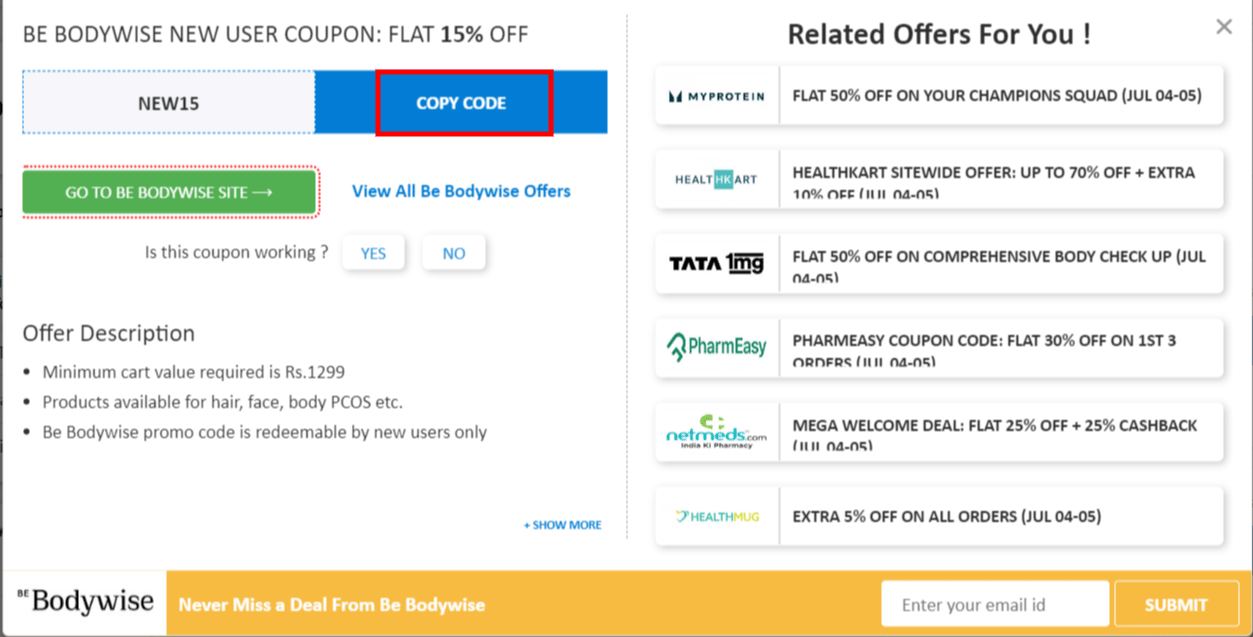 Be Bodywise Coupon Codes: Up to 35% Off December 2025