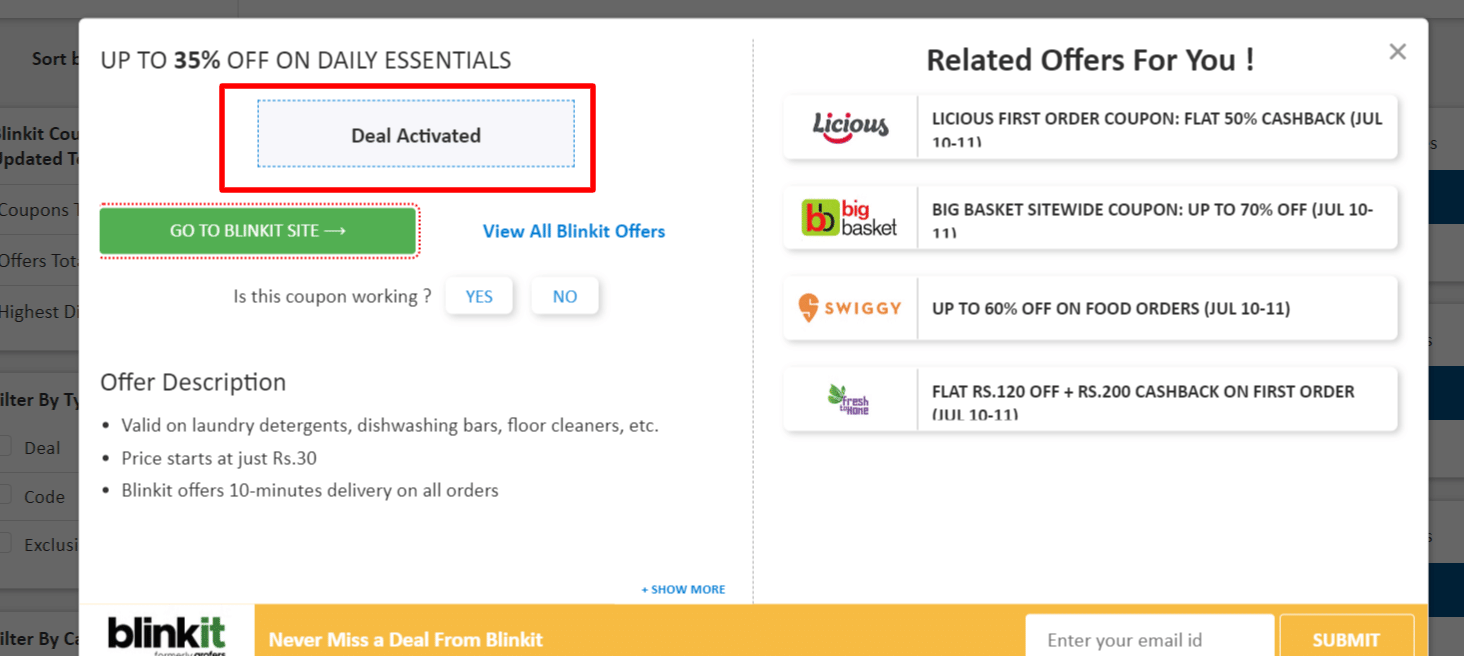 Blinkit Coupons & Promo Codes for December 2025 | Save on Groceries ...