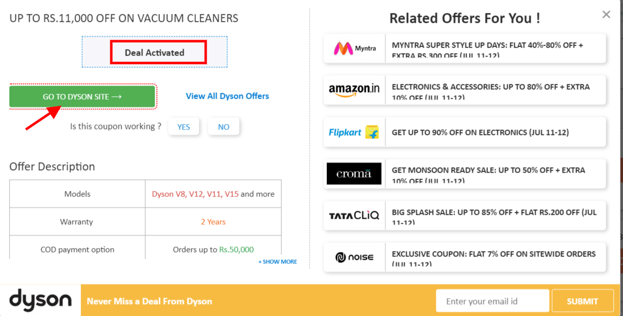 Dyson Coupons & Promo Codes: Up to Rs.17,000 Off November 2025