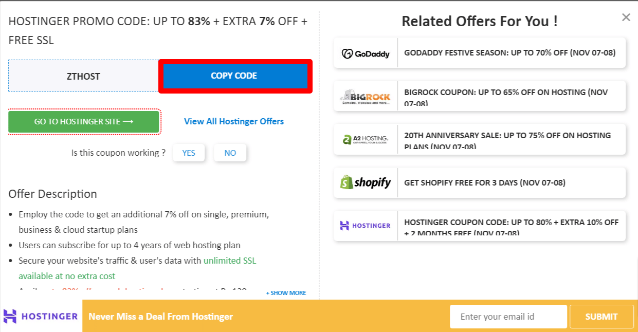 Hostinger Coupon Codes: Get 83% Off Coupons + Free Domain January 2024
