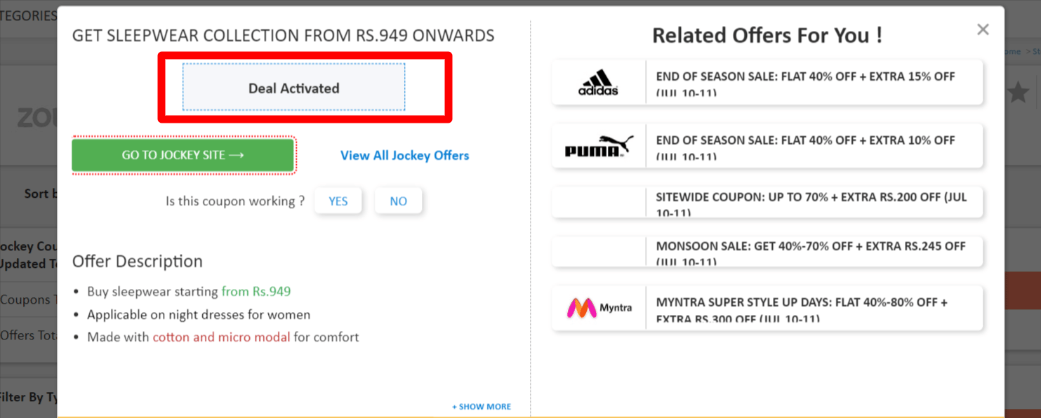 Jockey Coupons: Products starting from Rs.199 December 2025