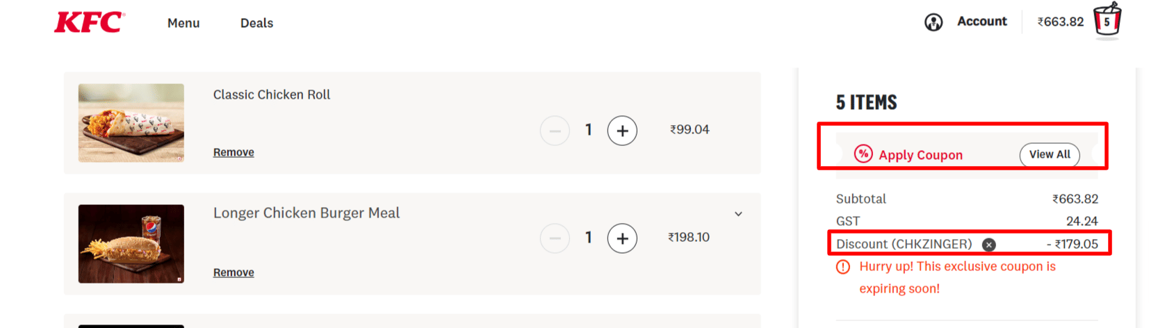 KFC Offers & Coupon Codes: Flat Rs.100 Off November 2025