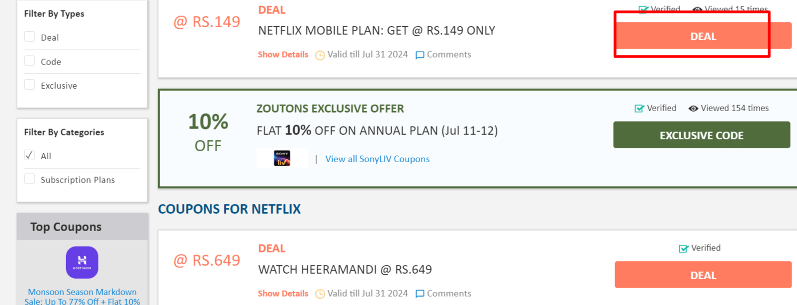 Netflix Coupons: Subscription Offers @ Rs.149 October 2025