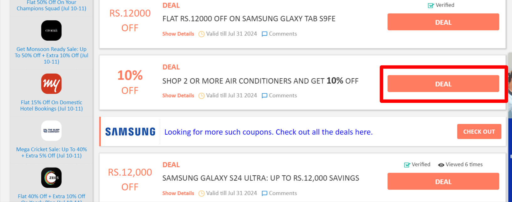 Samsung Promo Codes & Coupon Codes: 50% Off + Rs.20,000 Off December 2025