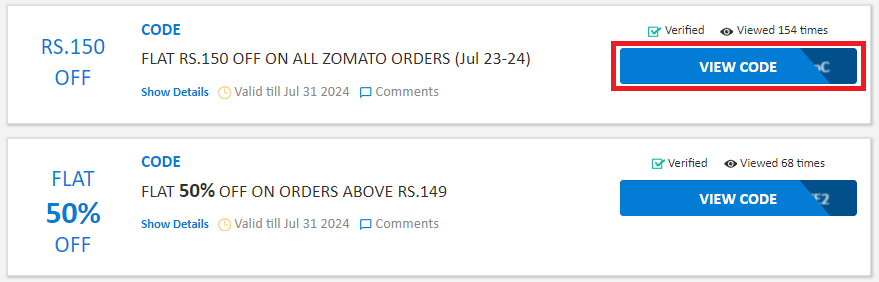 Zomato Coupon Codes & Coupons: Up to 60% Off December 2025