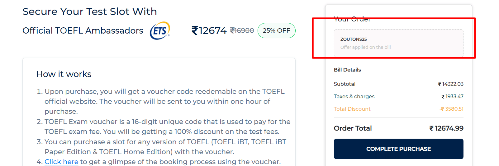 TOEFL Coupon Codes & Offers: Flat 25% Off November 2025