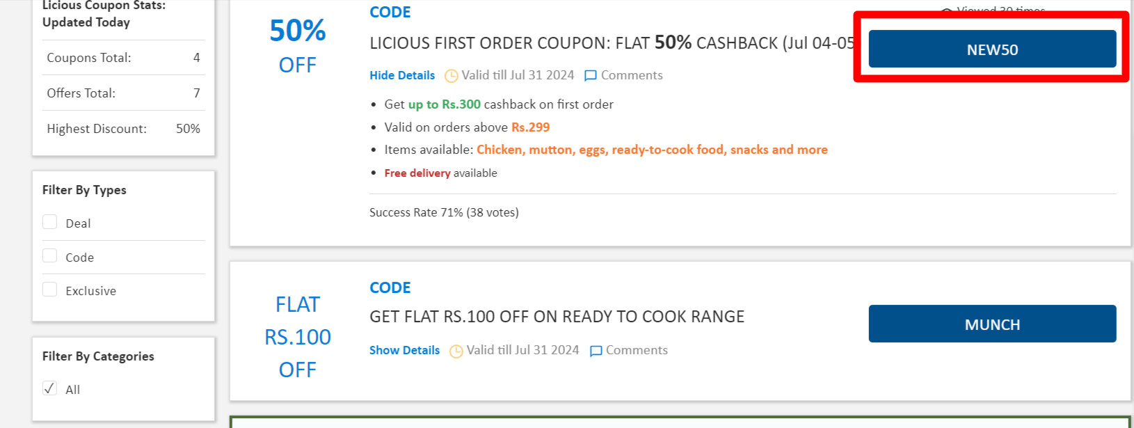Licious Coupons: Get 50% Cashback Promo Code December 2025
